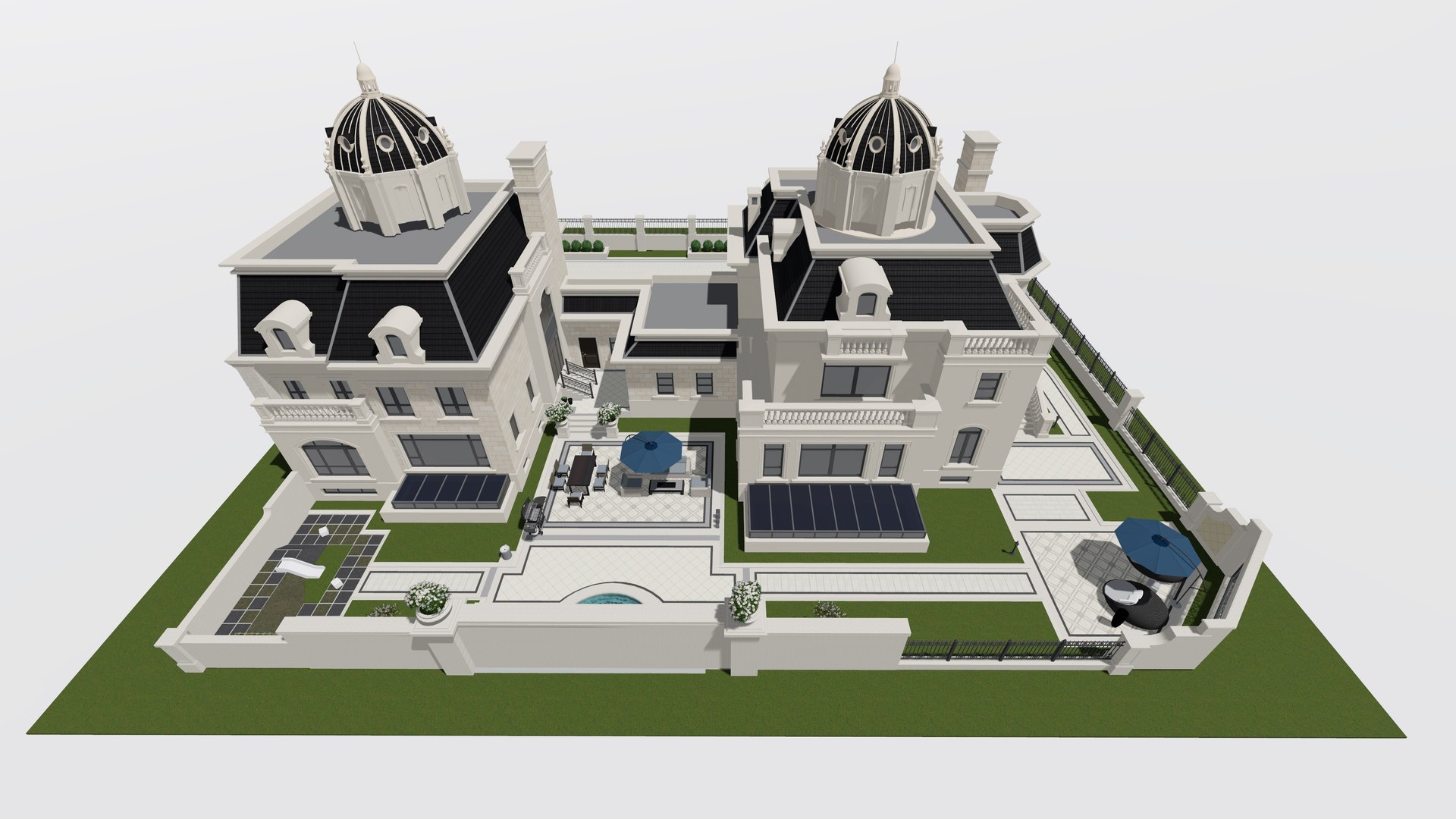 3D Mansion - Mediterranean House Manor Model - TurboSquid 2172204