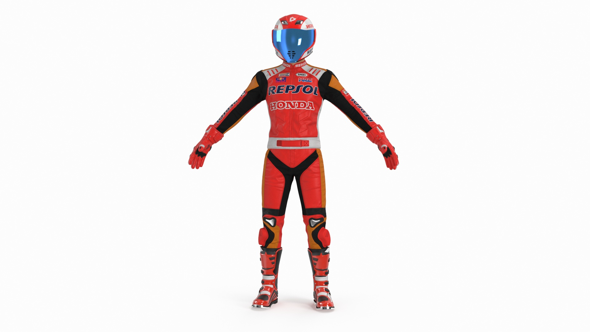 Sport Bike Rider Wearing Honda Race Suit 3D Model - TurboSquid 2235930
