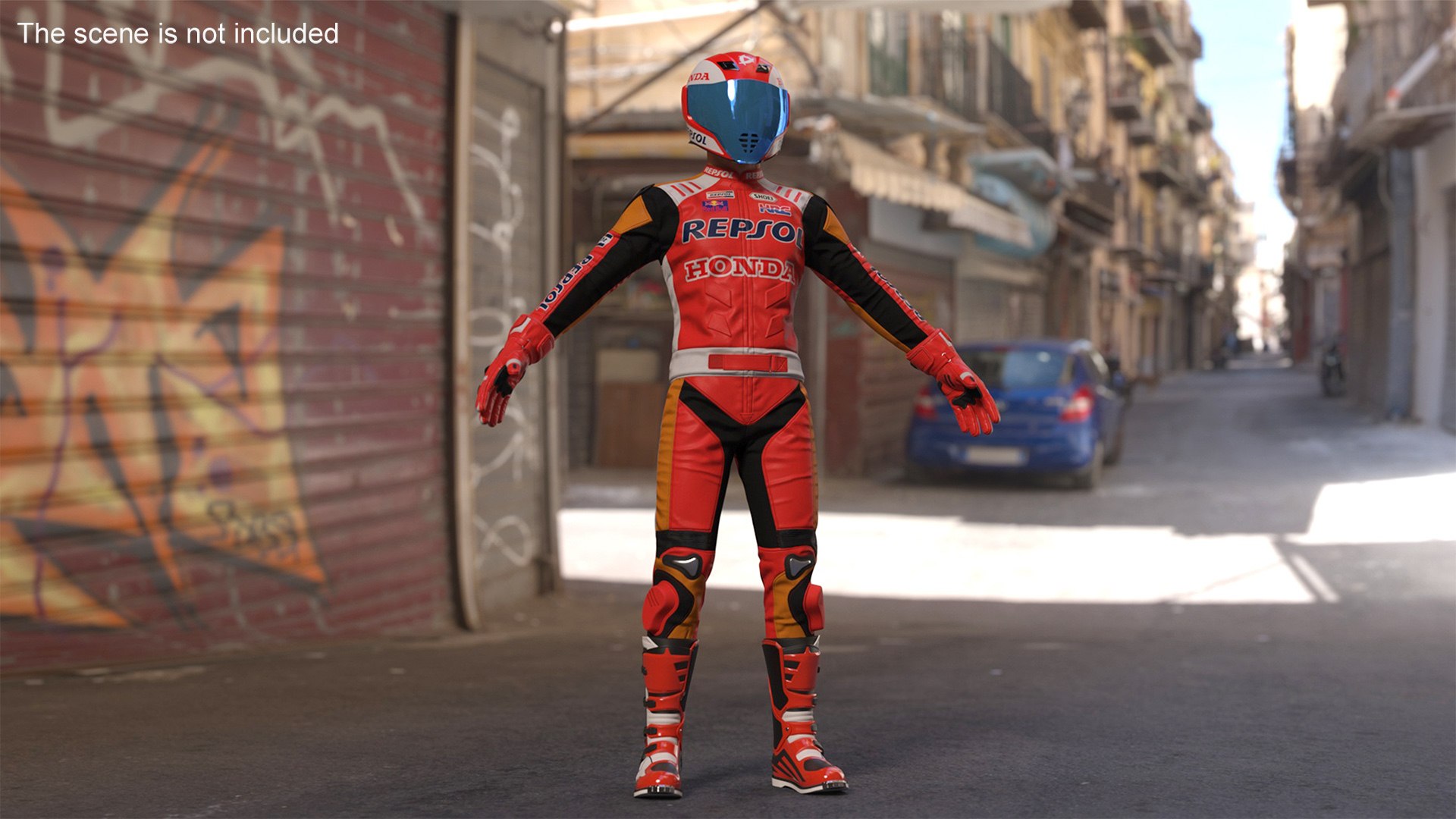Sport Bike Rider Wearing Honda Race Suit 3D Model - TurboSquid 2235930