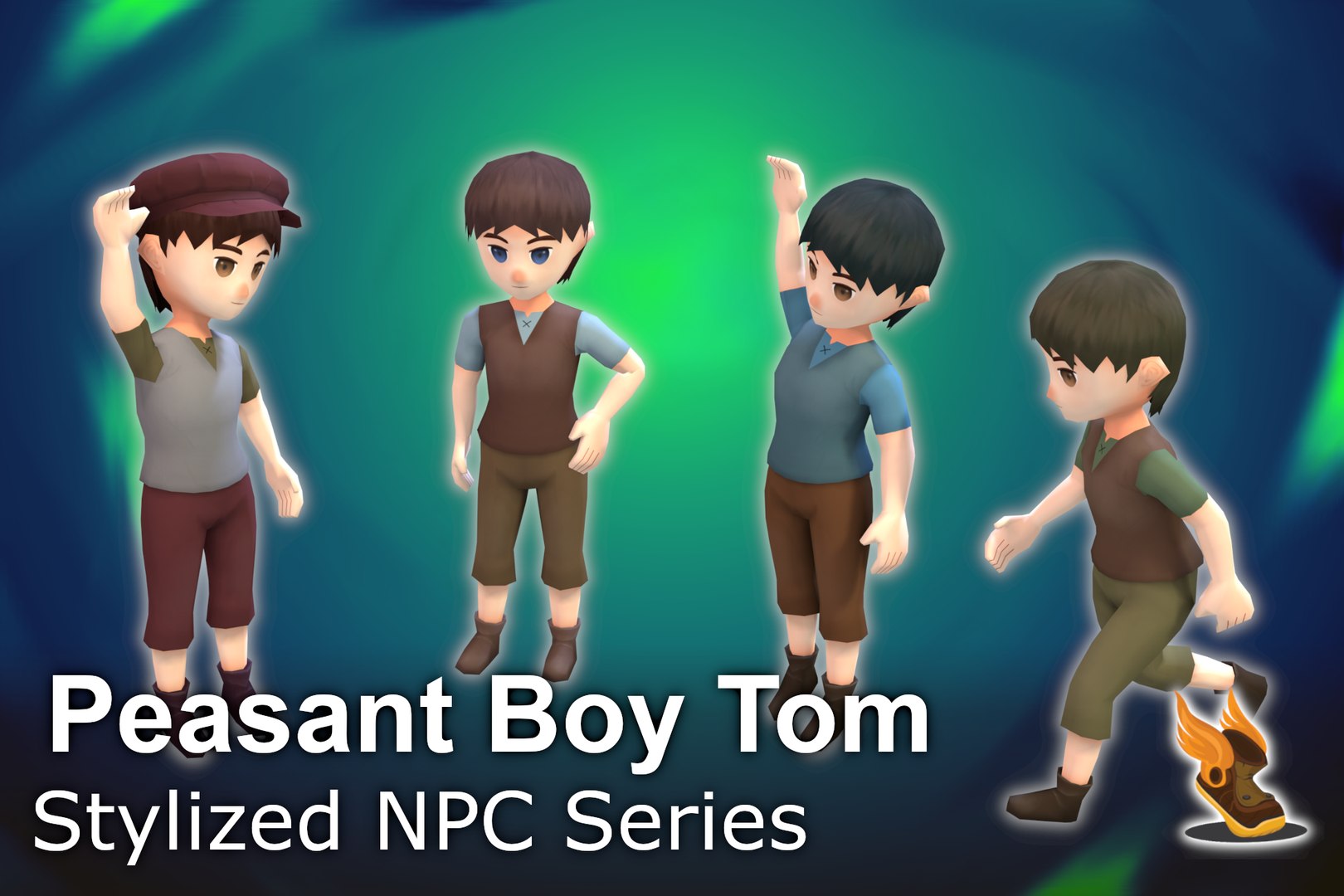 3D model Stylized NPC - Peasant Boy Tom - TurboSquid 2097644