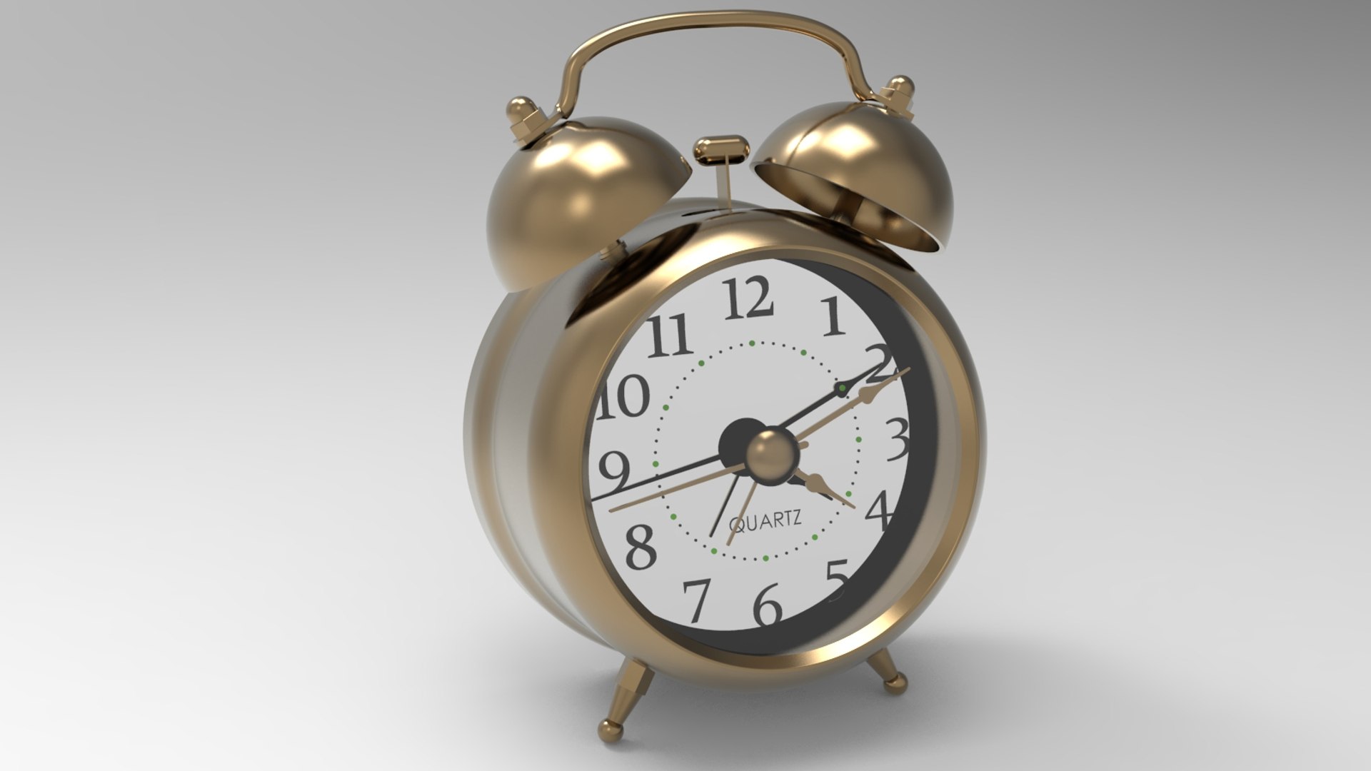 Twin bell alarm clock 3D model - TurboSquid 1553255