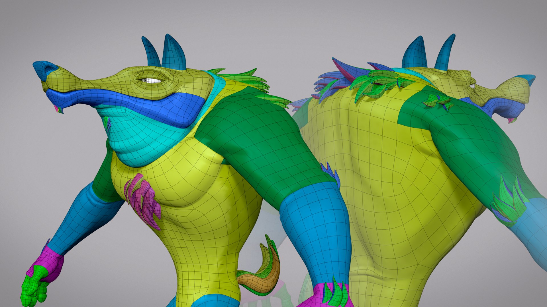 3D Cartoon Creature Werewolf Base Mesh - TurboSquid 2290858