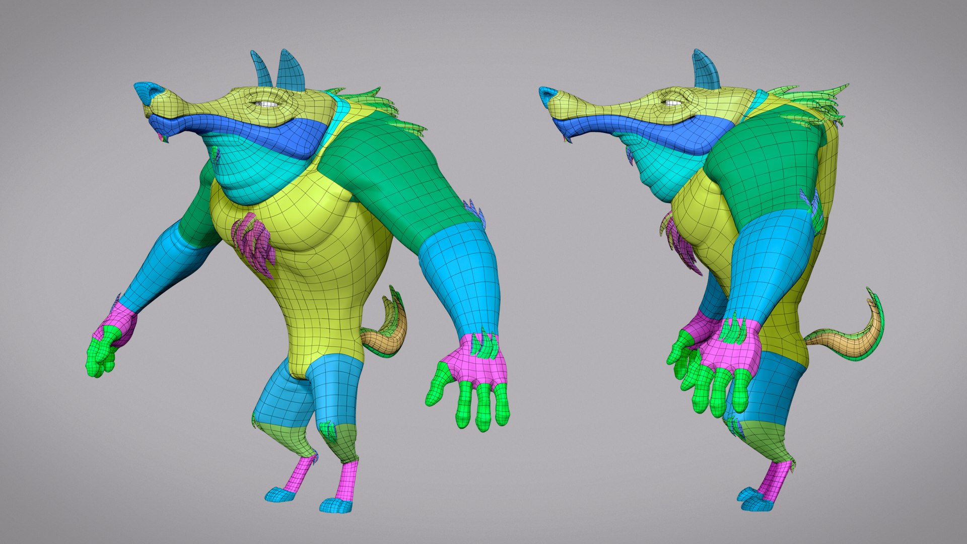 3D Cartoon Creature Werewolf Base Mesh - TurboSquid 2290858