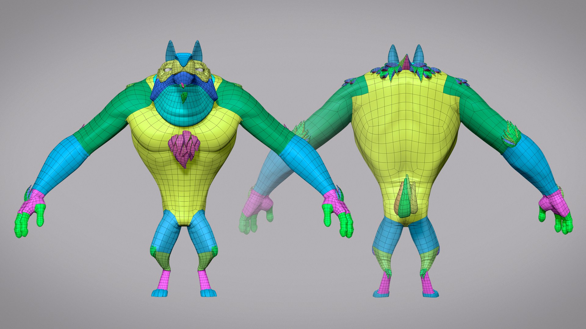 3D Cartoon Creature Werewolf Base Mesh - TurboSquid 2290858