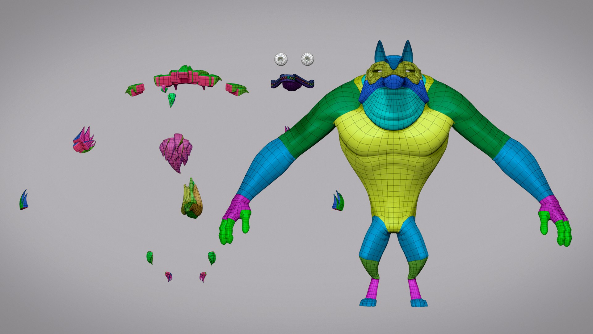 3D Cartoon Creature Werewolf Base Mesh - TurboSquid 2290858