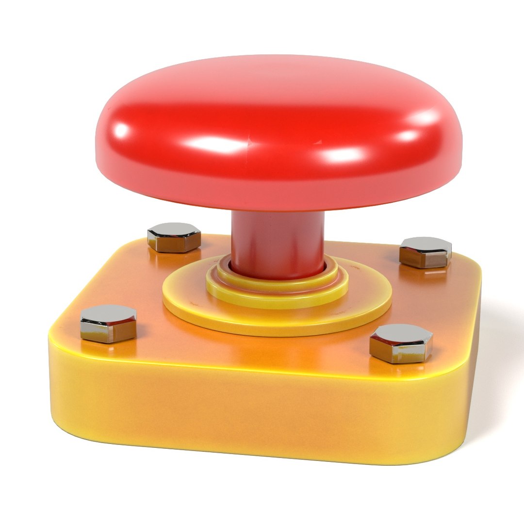 3d Red Button Model