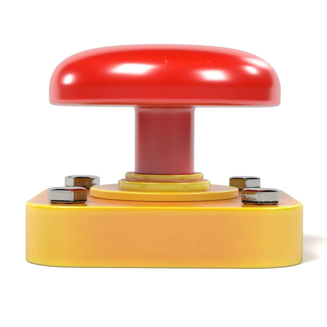 3d Red Button Model