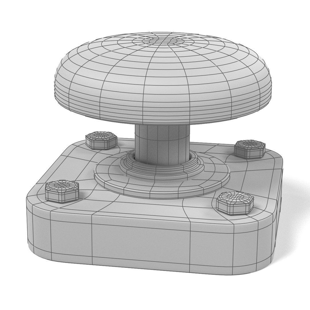 3d Red Button Model