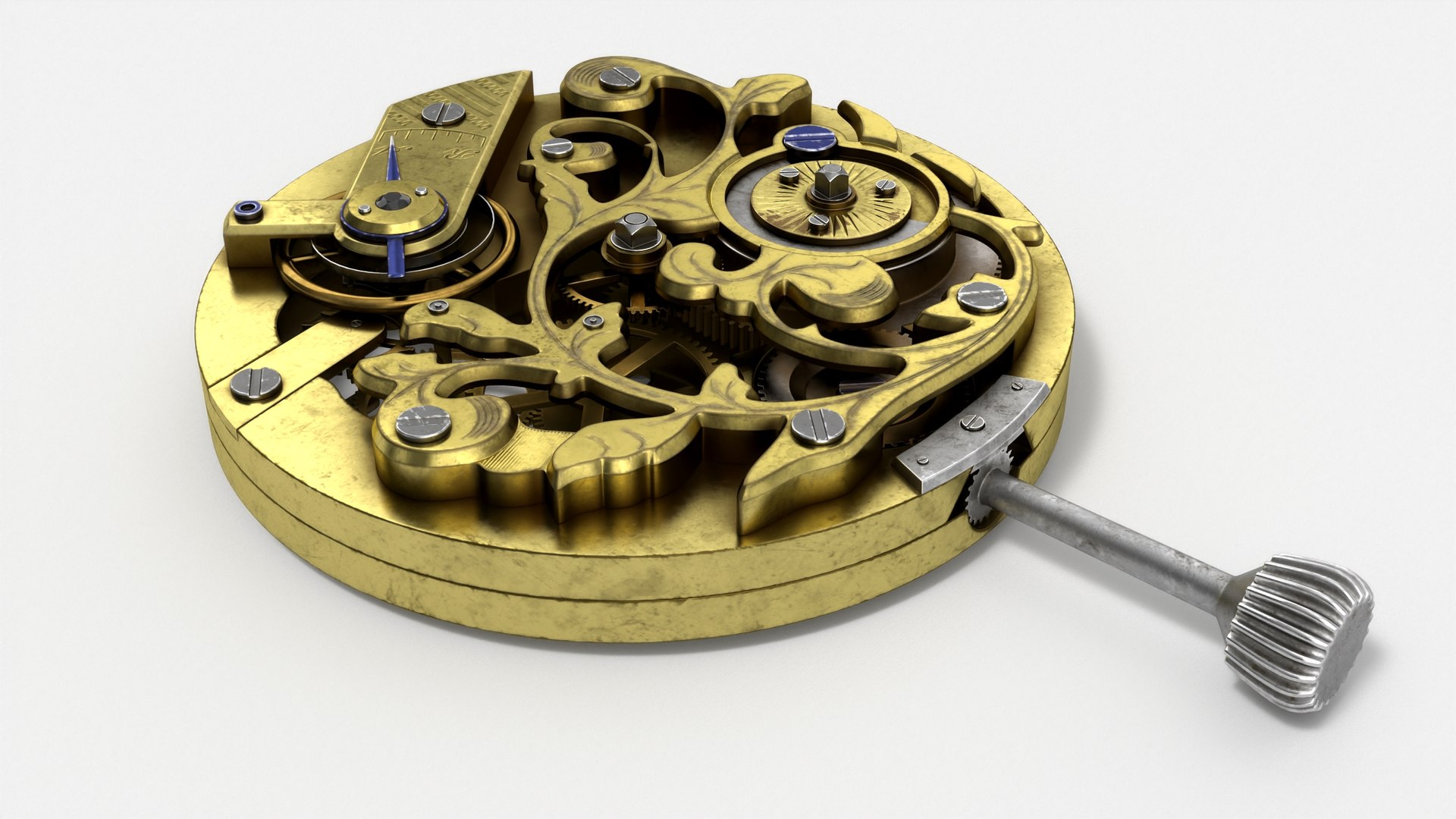 3D Model Vintage Watch Movement Mechanism Rigged - TurboSquid 2199200