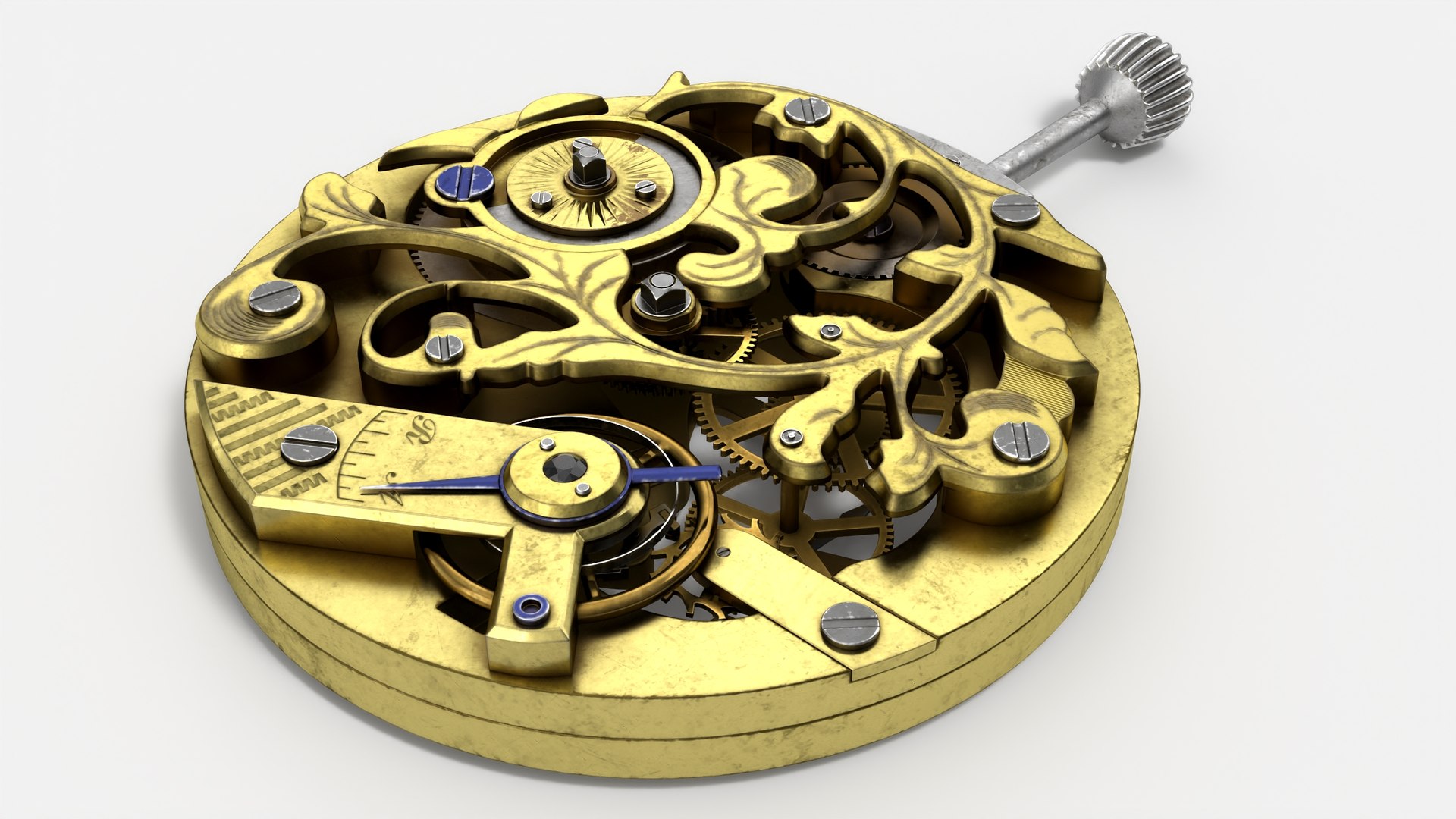 3D Model Vintage Watch Movement Mechanism Rigged - TurboSquid 2199200