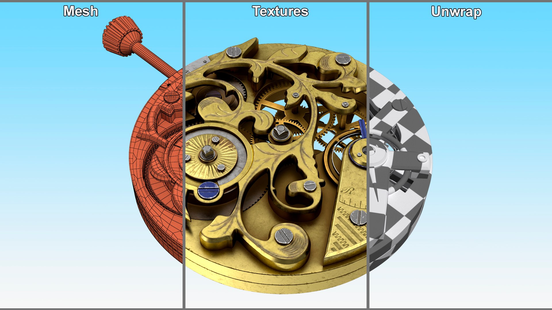 3D Model Vintage Watch Movement Mechanism Rigged - TurboSquid 2199200