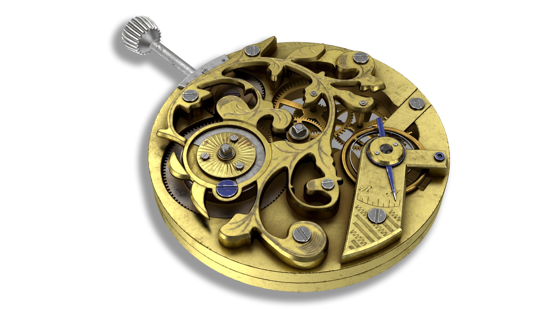 3D Model Vintage Watch Movement Mechanism Rigged - TurboSquid 2199200