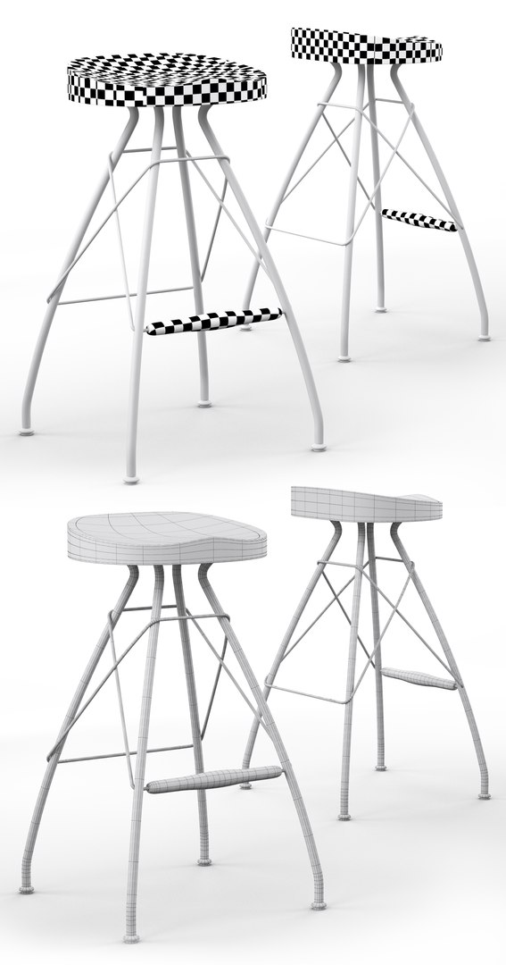3D Cult Furniture Atlas Metal Bar Stool model - TurboSquid 2173080