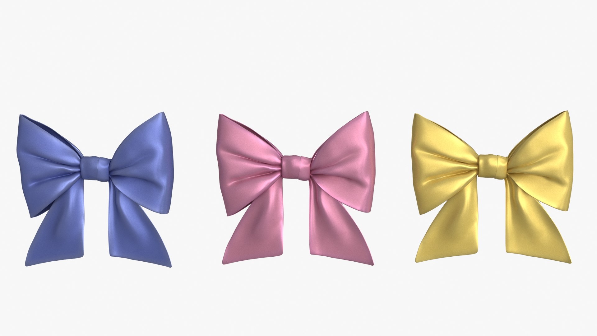 Gift Bow 3 Colors V2 3D Model - TurboSquid 2255270