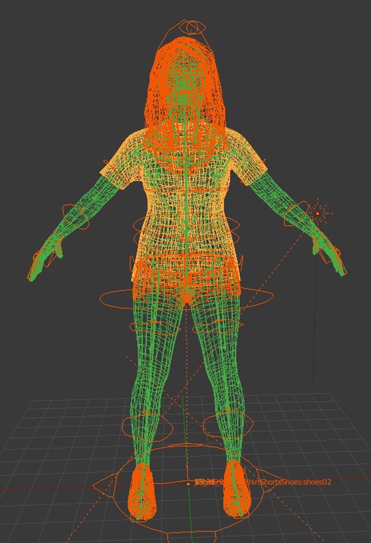 Free Rigged Redhead Wearing T-shirt 3d Model