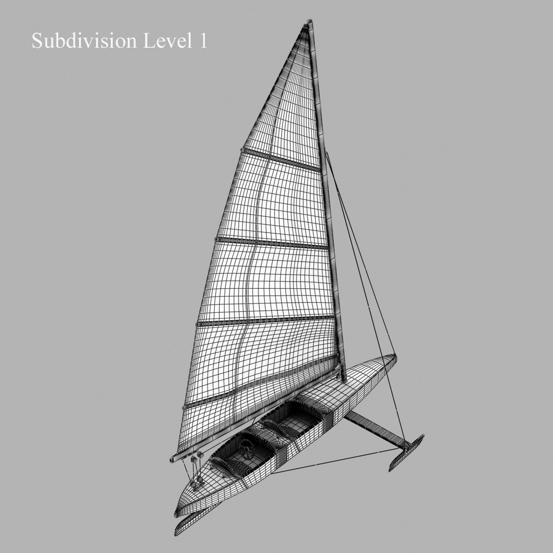 3d iceboat stern steerer boat sail model