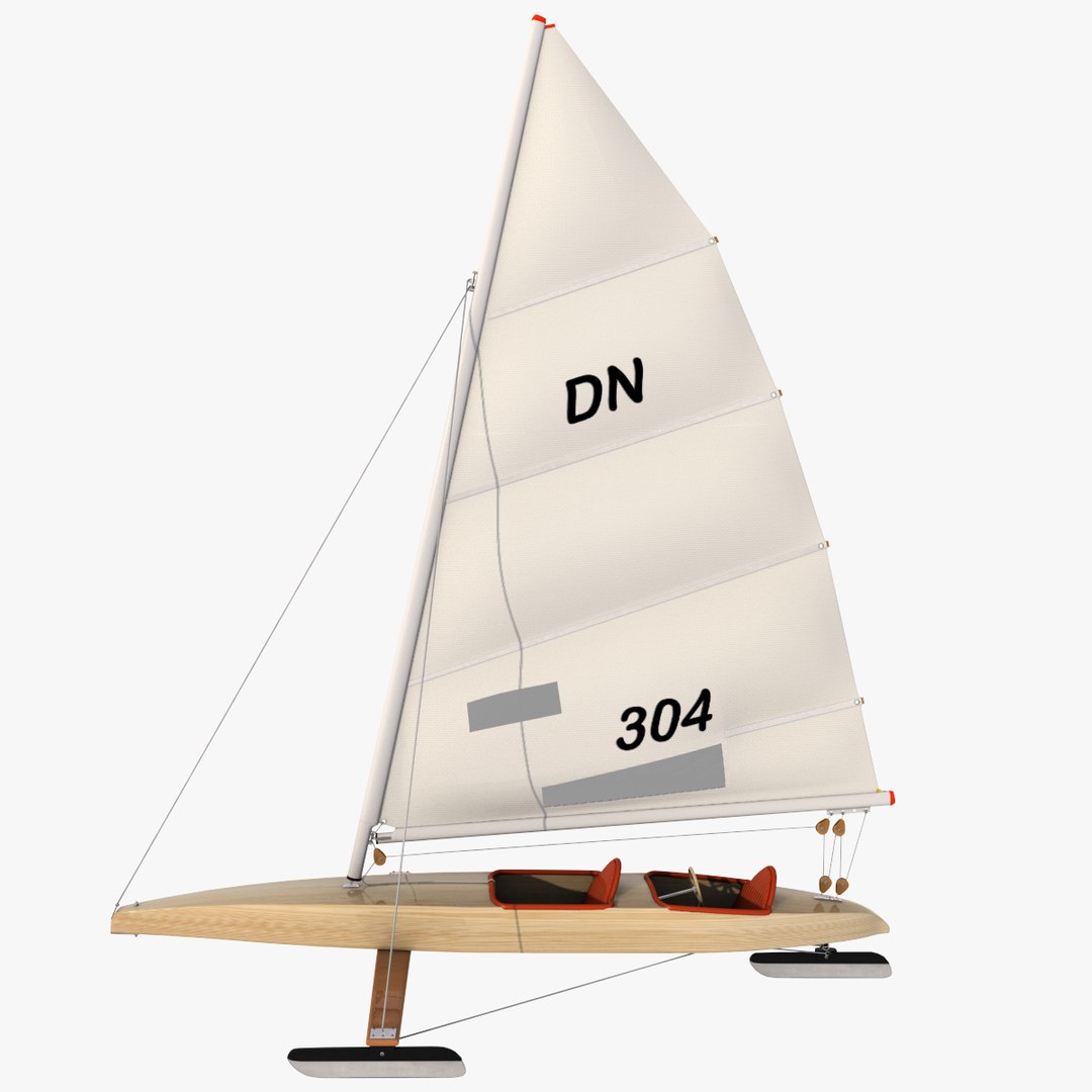 3d iceboat stern steerer boat sail model