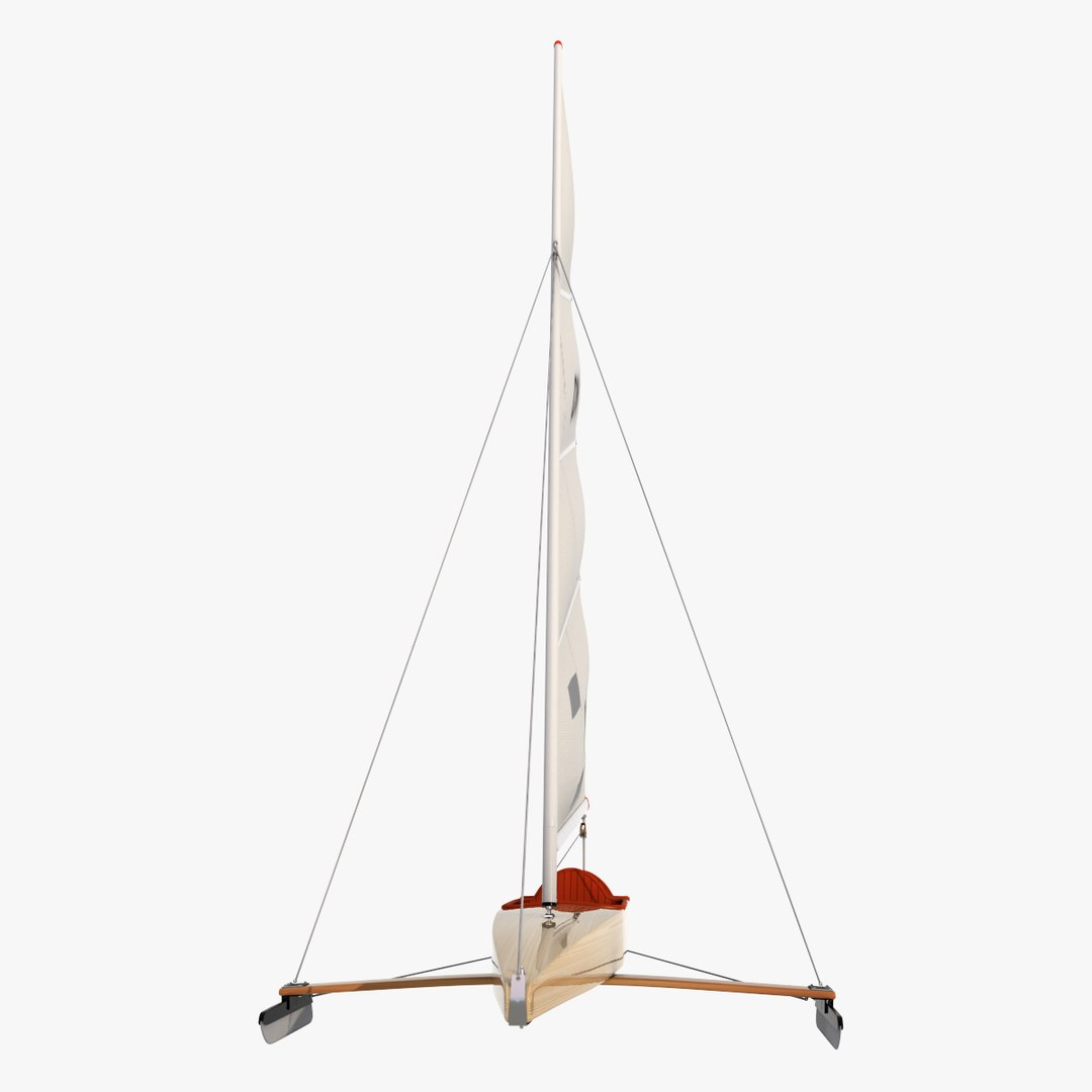 3d iceboat stern steerer boat sail model