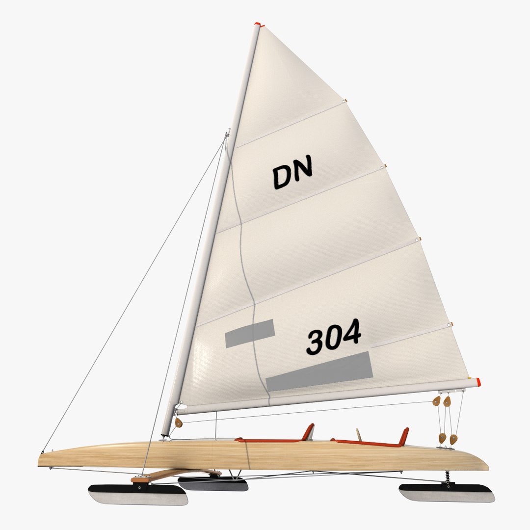 3d iceboat stern steerer boat sail model
