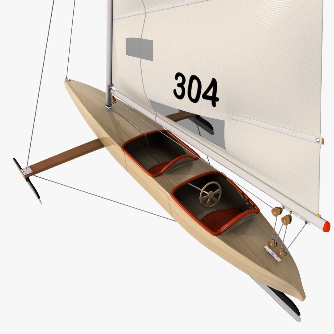 3d iceboat stern steerer boat sail model