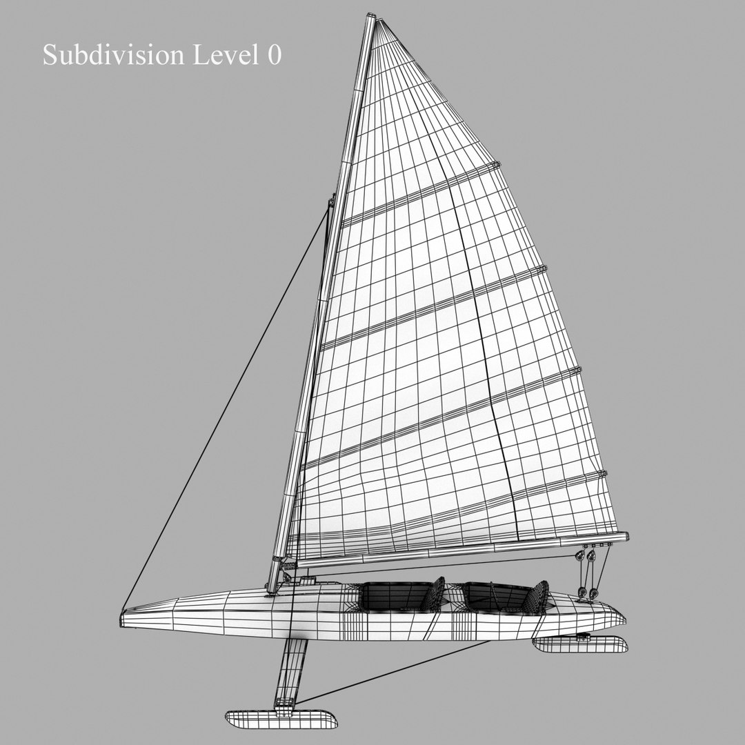3d iceboat stern steerer boat sail model