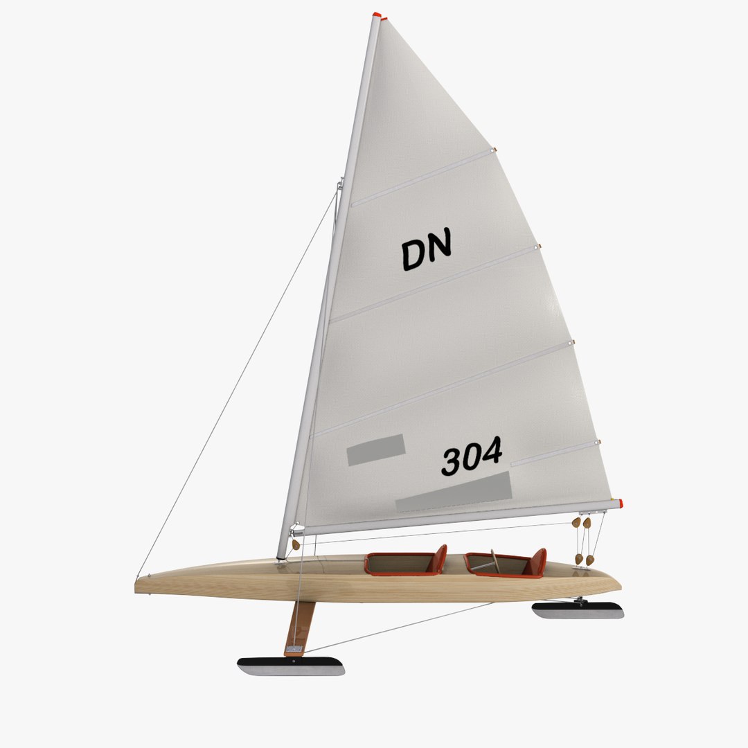 3d iceboat stern steerer boat sail model