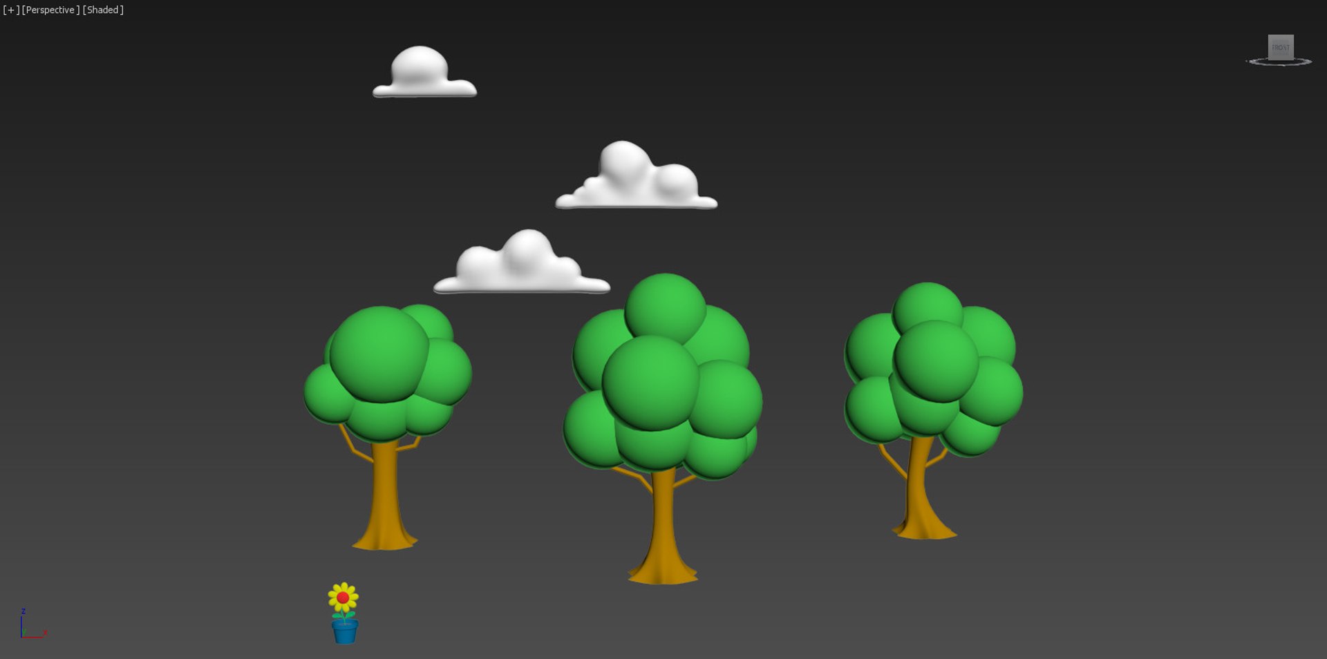 3D Trees Cloud Flower - TurboSquid 1651091