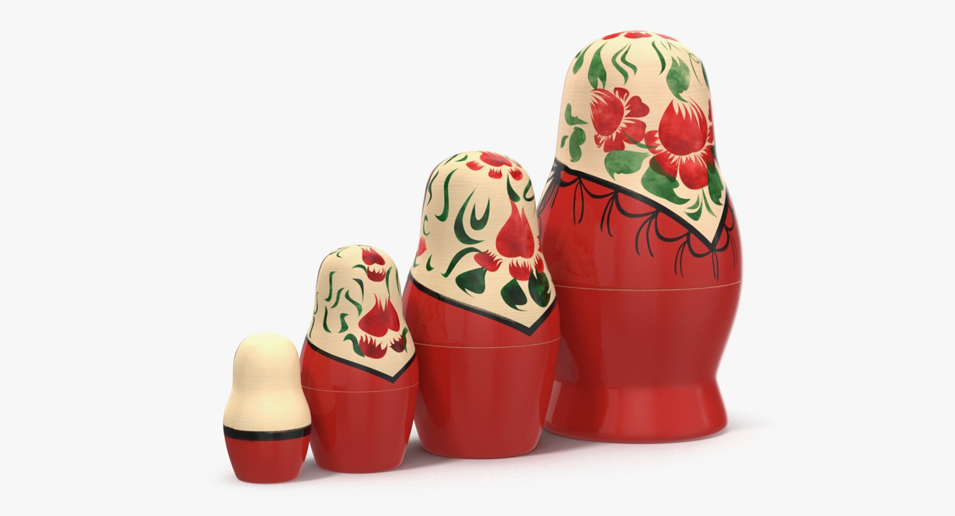 3D matryoshka doll set model - TurboSquid 1292085