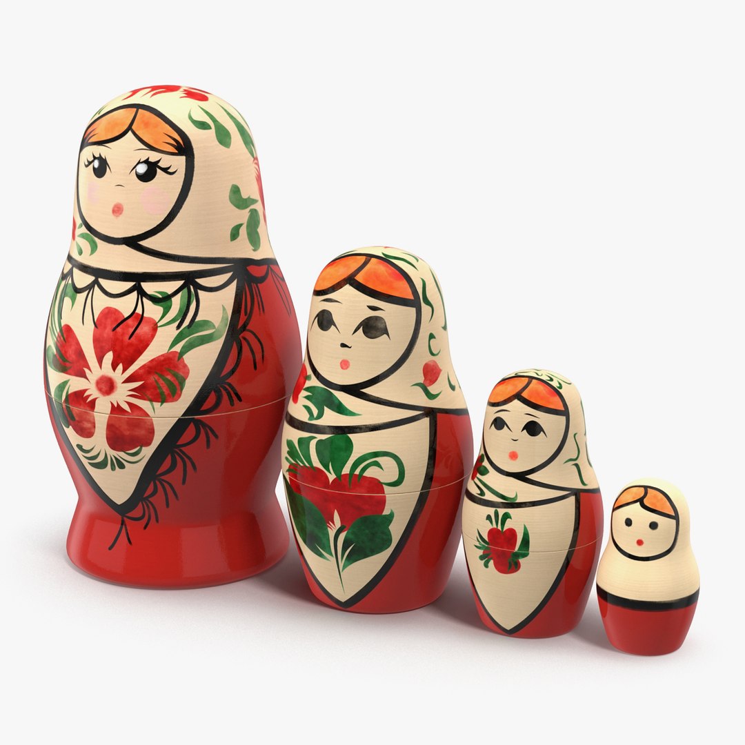 3D matryoshka doll set model - TurboSquid 1292085