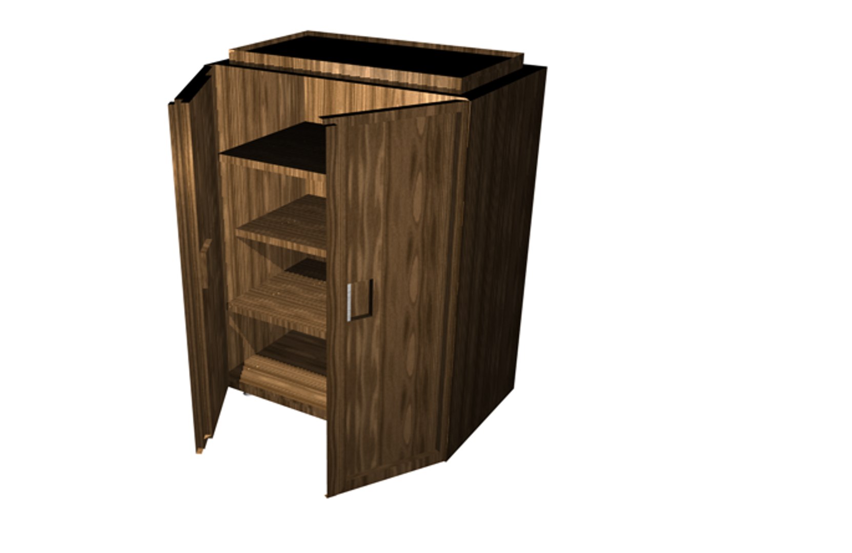 3d simple wooden wardrobe closet model