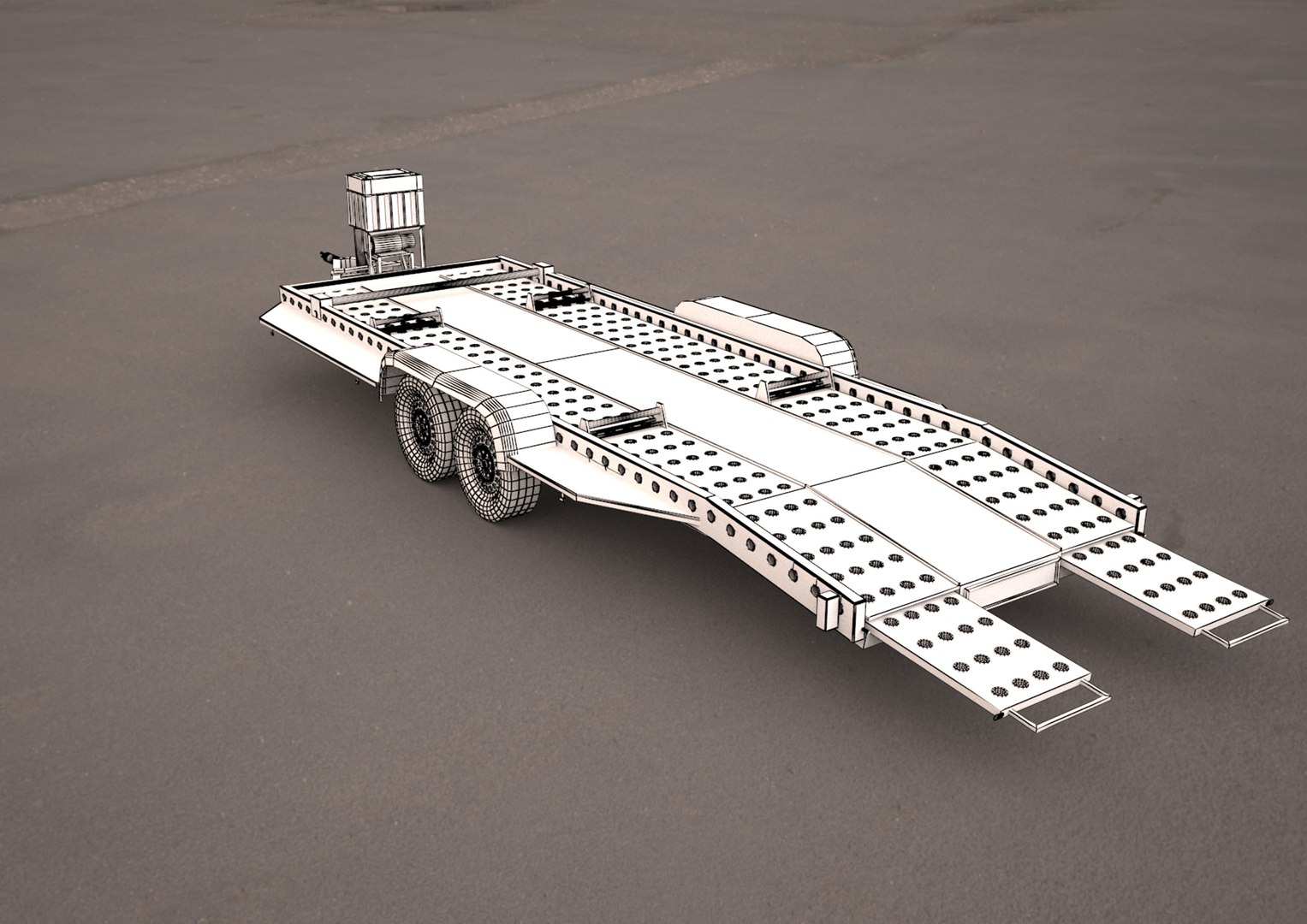Car carrier trailer 3D model - TurboSquid 2062427