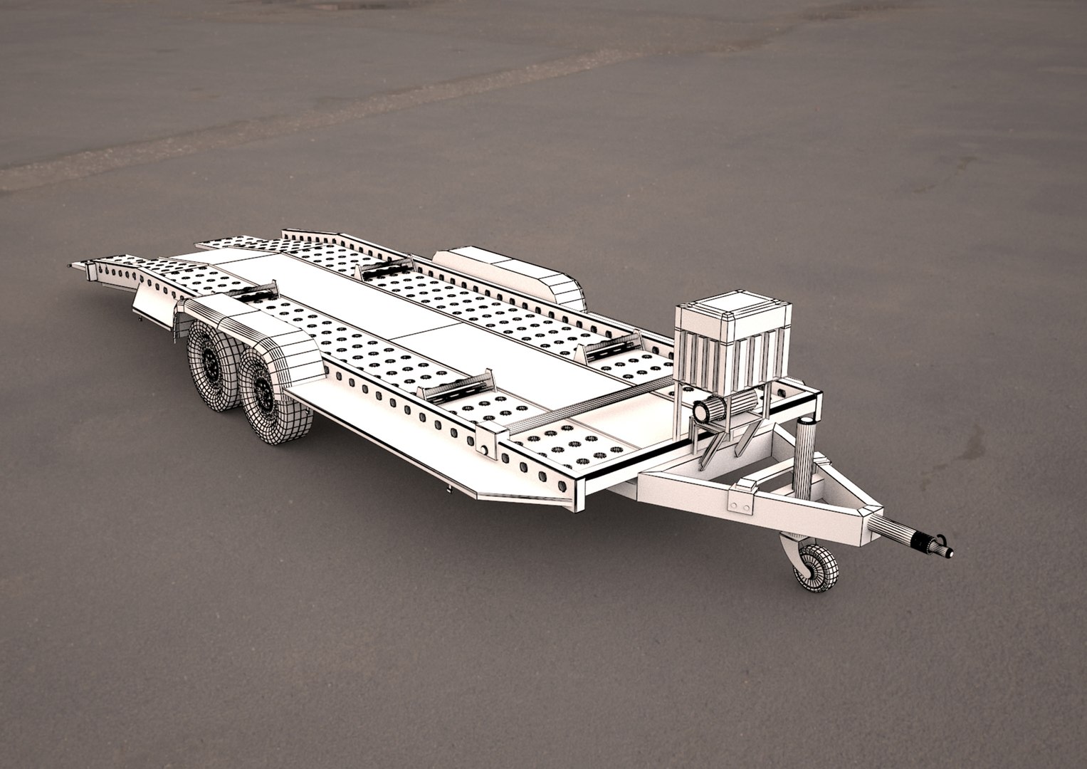 Car carrier trailer 3D model - TurboSquid 2062427
