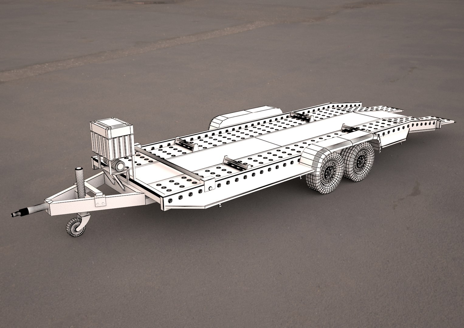 Car carrier trailer 3D model - TurboSquid 2062427
