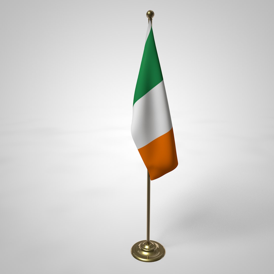 3D irish flag pole model - TurboSquid 1301346