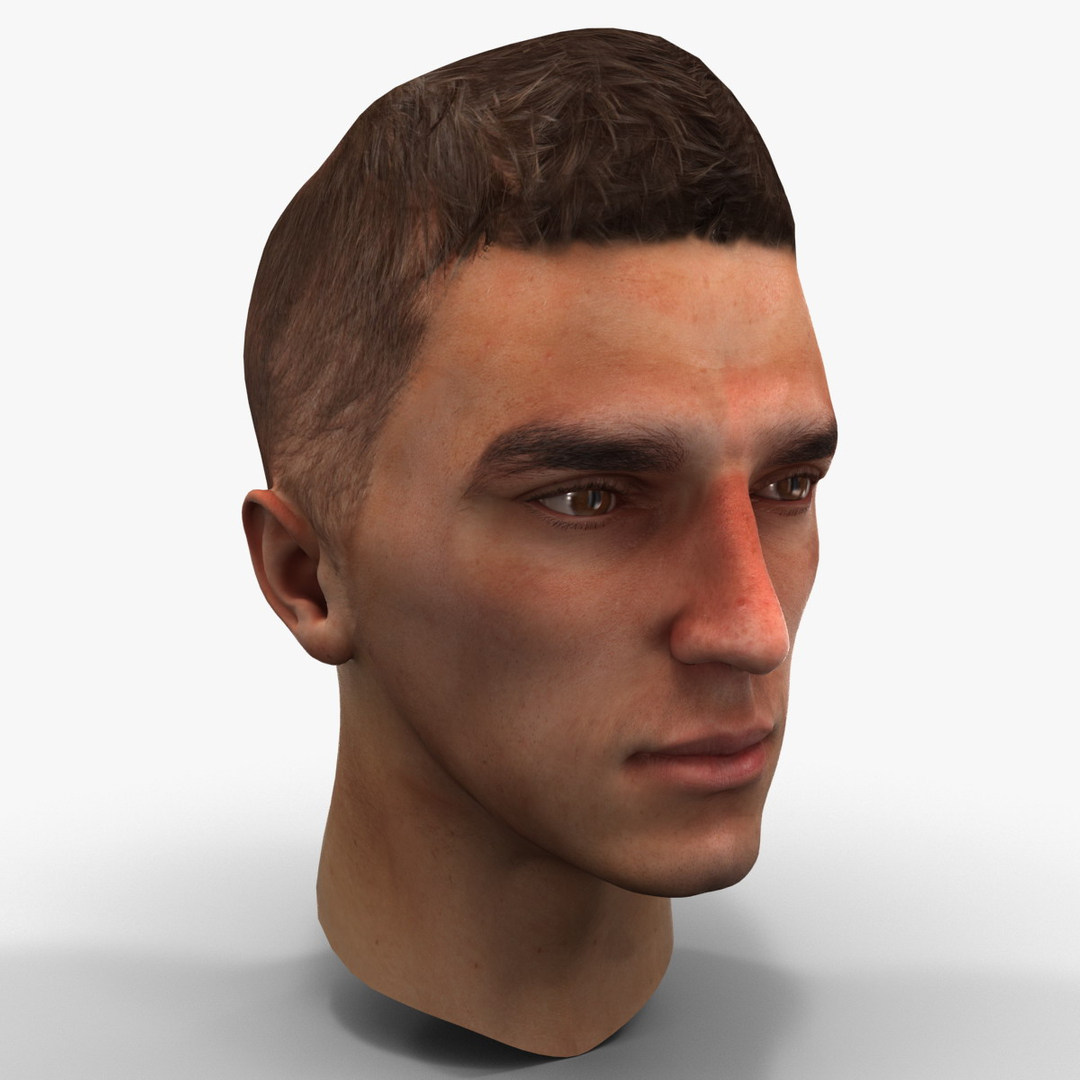 3d male head 4 model