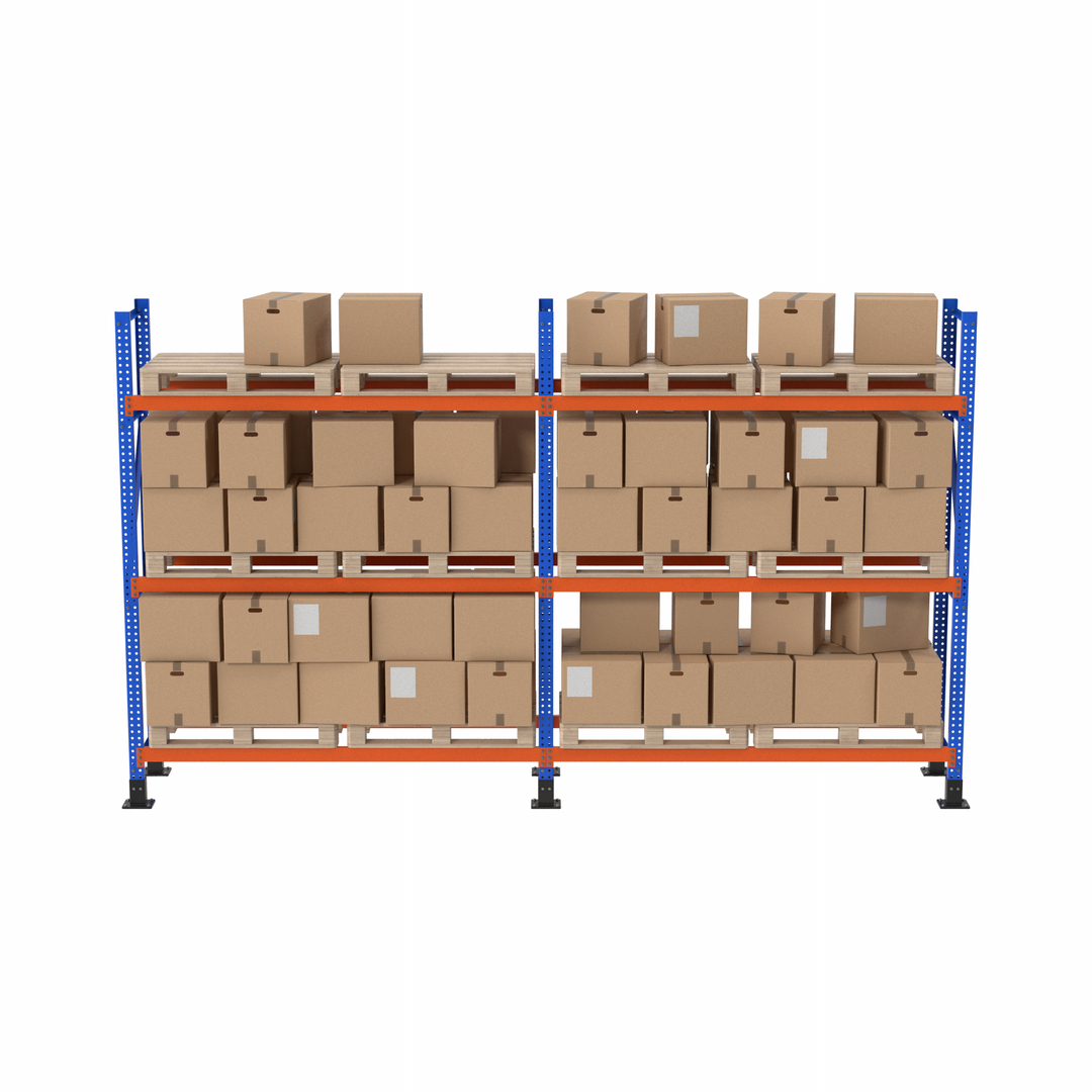 3D Metal Shelf Pallet Rack And Cardboard Boxes Model - TurboSquid 2161149