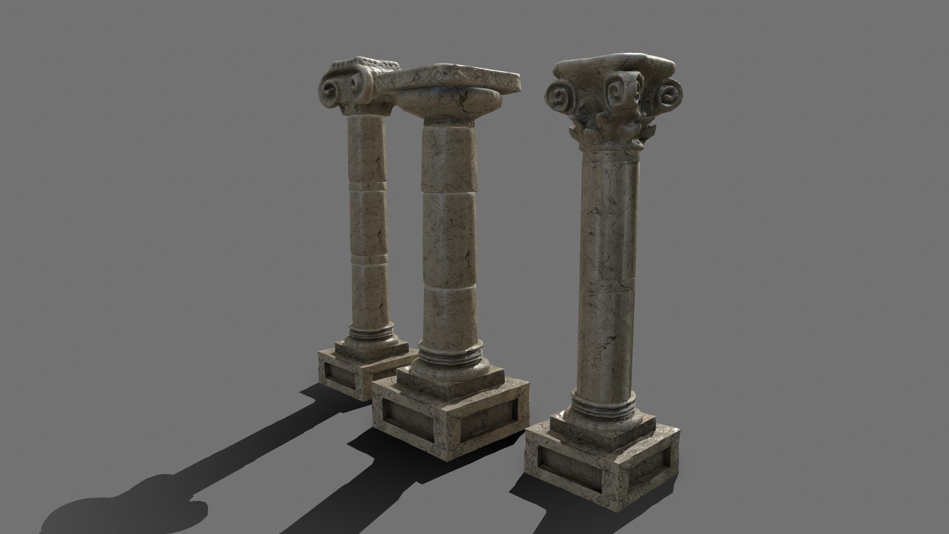 Pillar Set 3D Model - TurboSquid 1619631