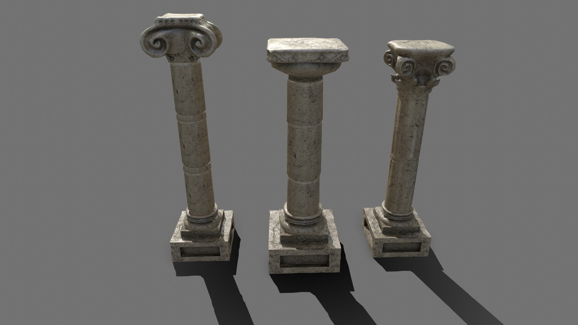 Pillar set 3D model - TurboSquid 1619631