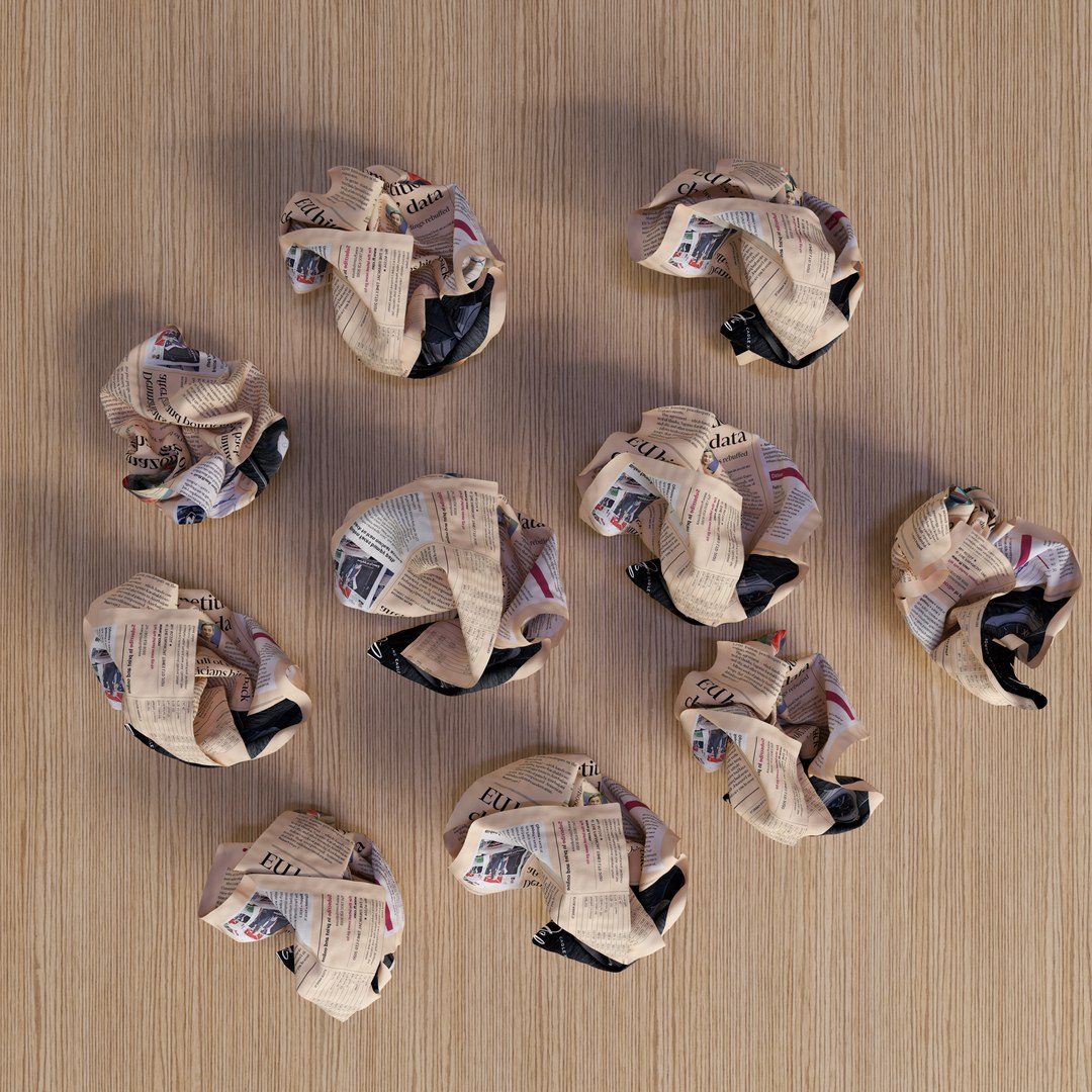 3D 10 Different Crumpled Paper - TurboSquid 2246676