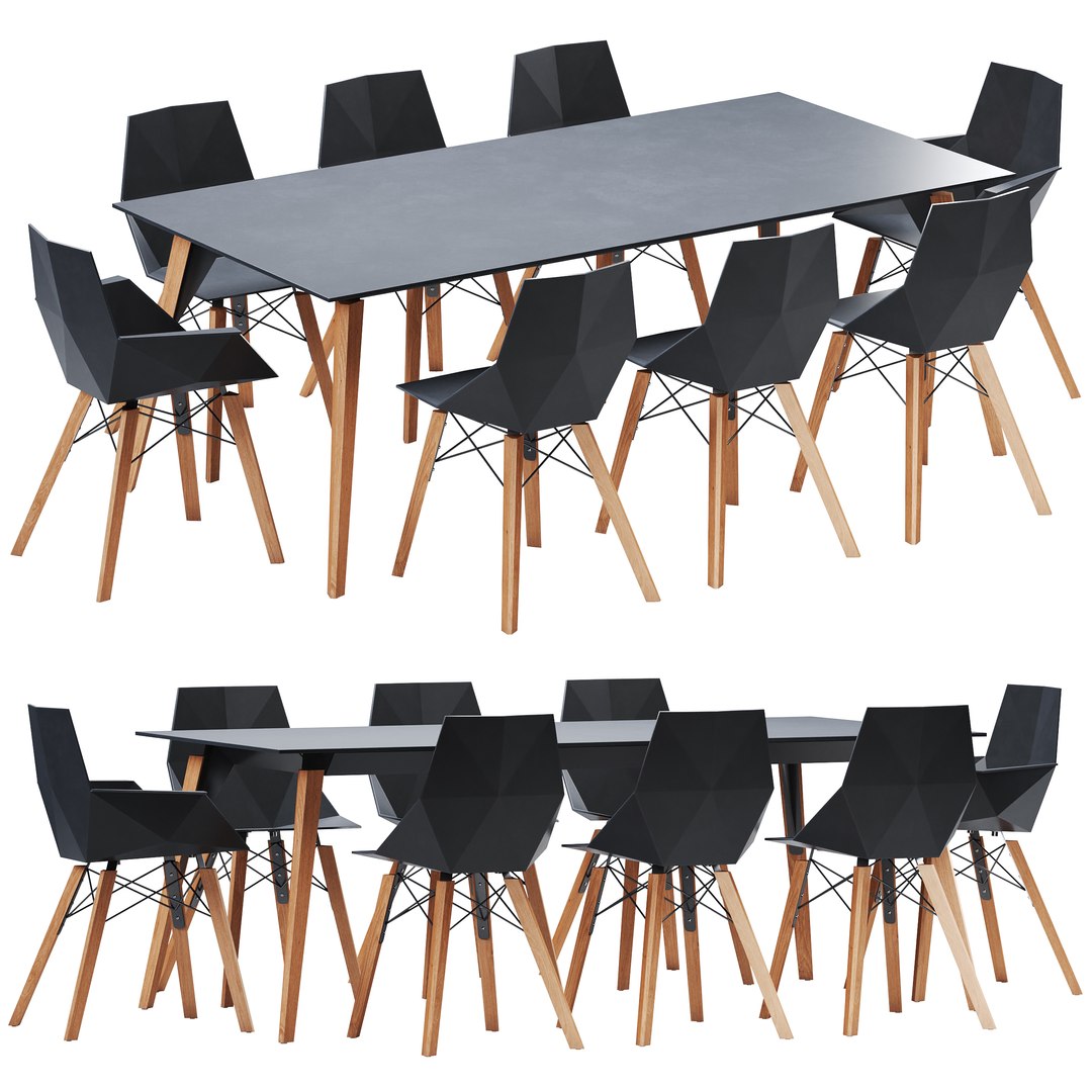 3D Faz Wood Dining Table And Chair - TurboSquid 2026169