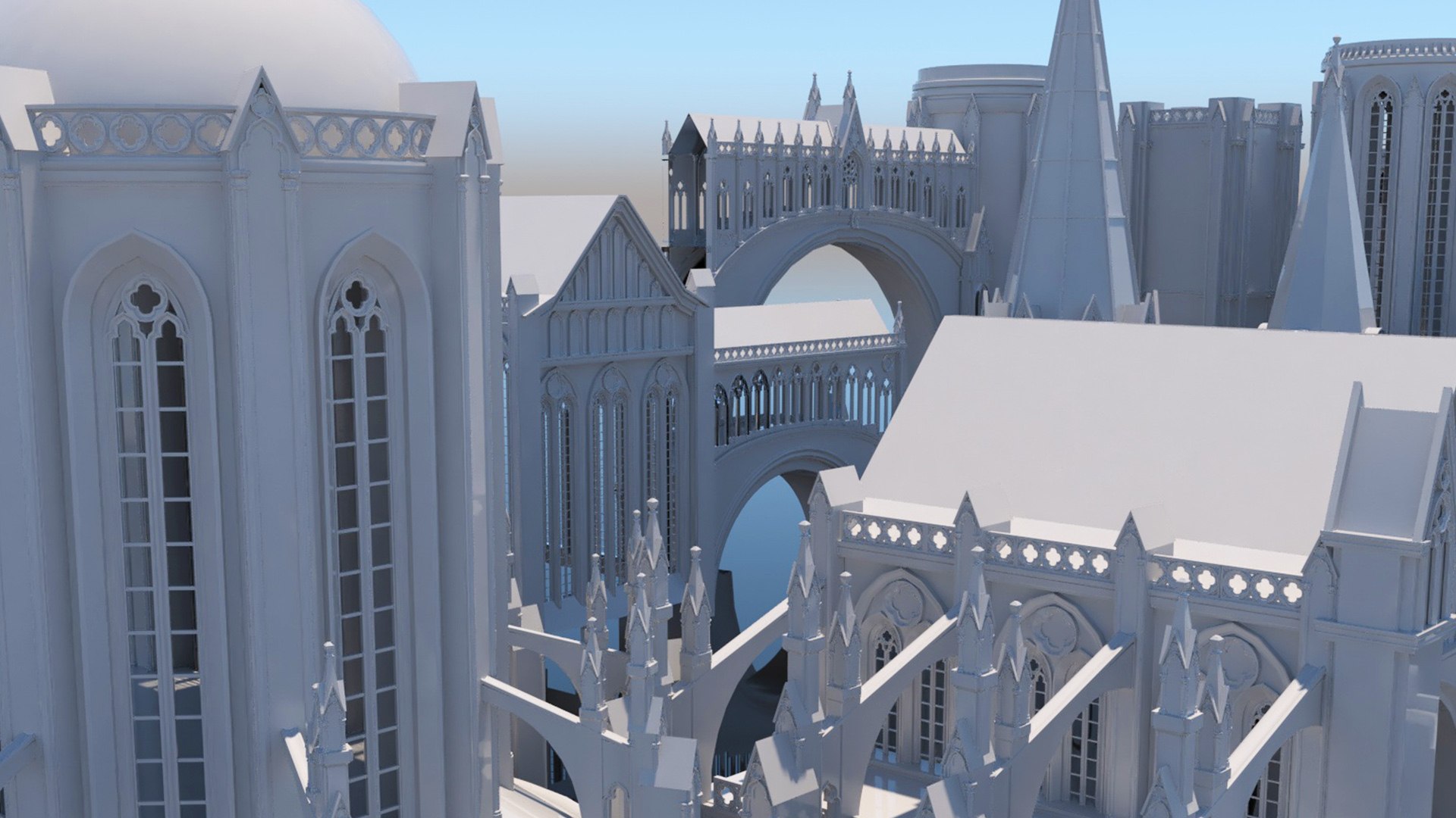 3D Gothic Architecture Model - TurboSquid 2251248