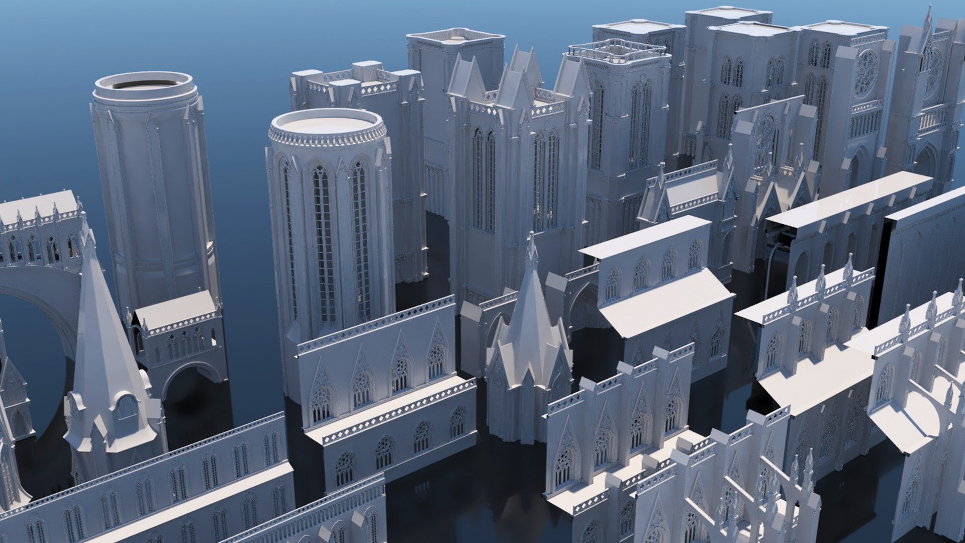 3D Gothic Architecture Model - TurboSquid 2251248