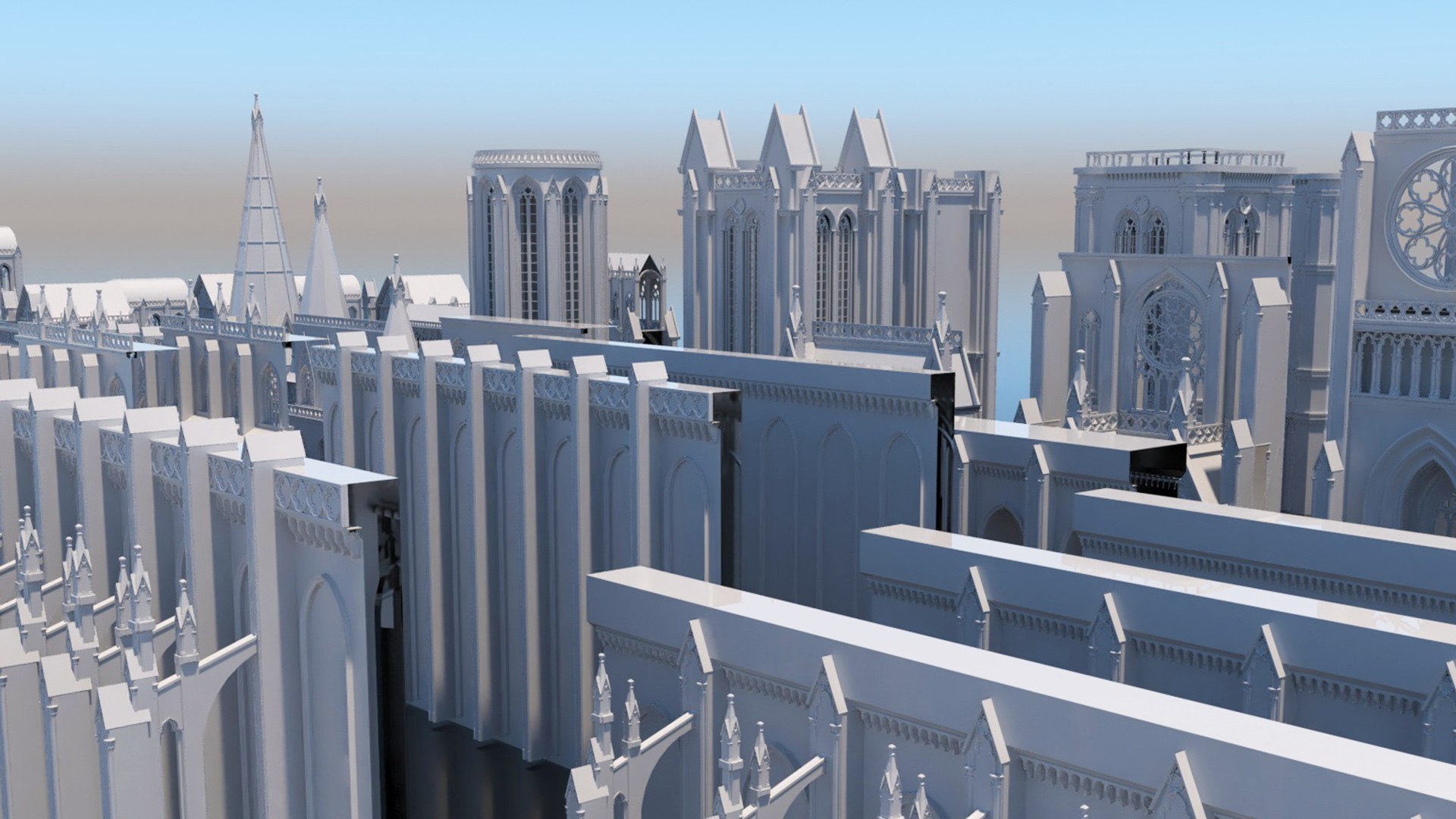 3D Gothic Architecture Model - TurboSquid 2251248