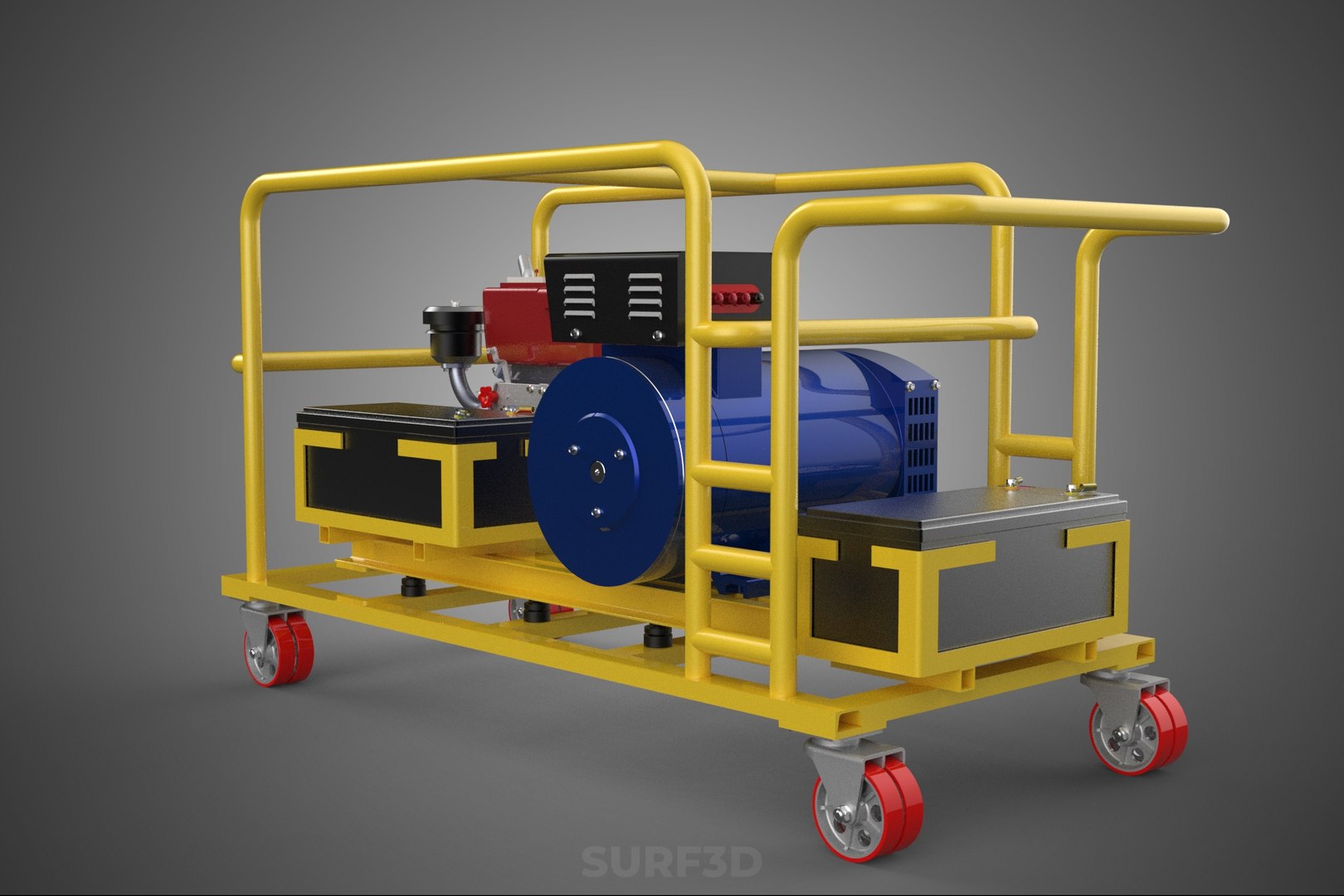 3D DIESEL SELF STARTER ELECTRIC MOTOR FLYWHEEL POWER GENERATOR SET ...