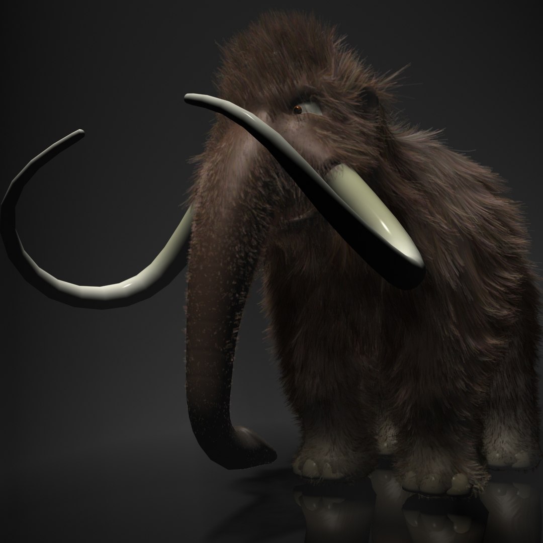 Cartoon Mammoth Rigged 3d Model
