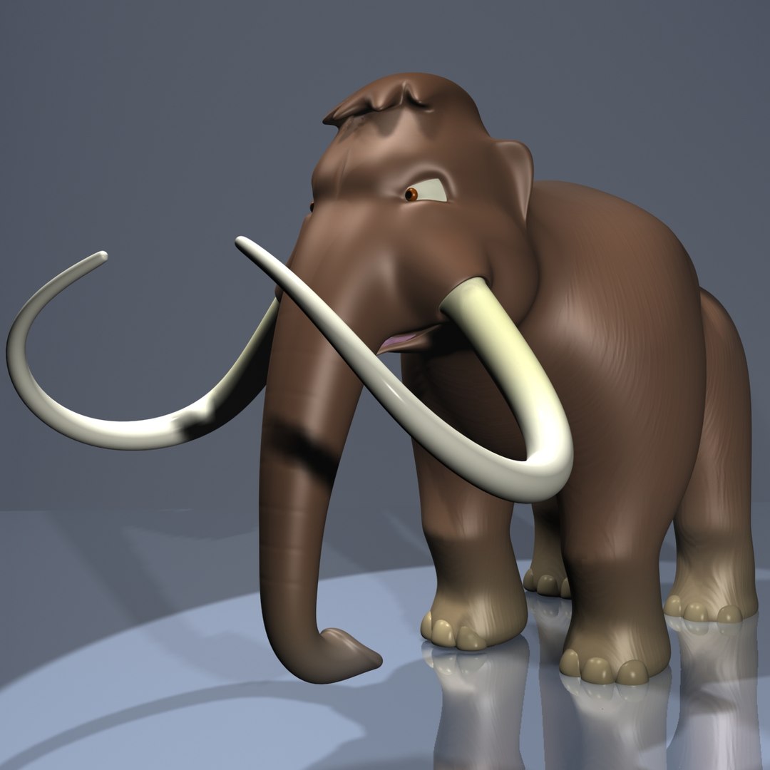 Cartoon Mammoth Rigged 3d Model