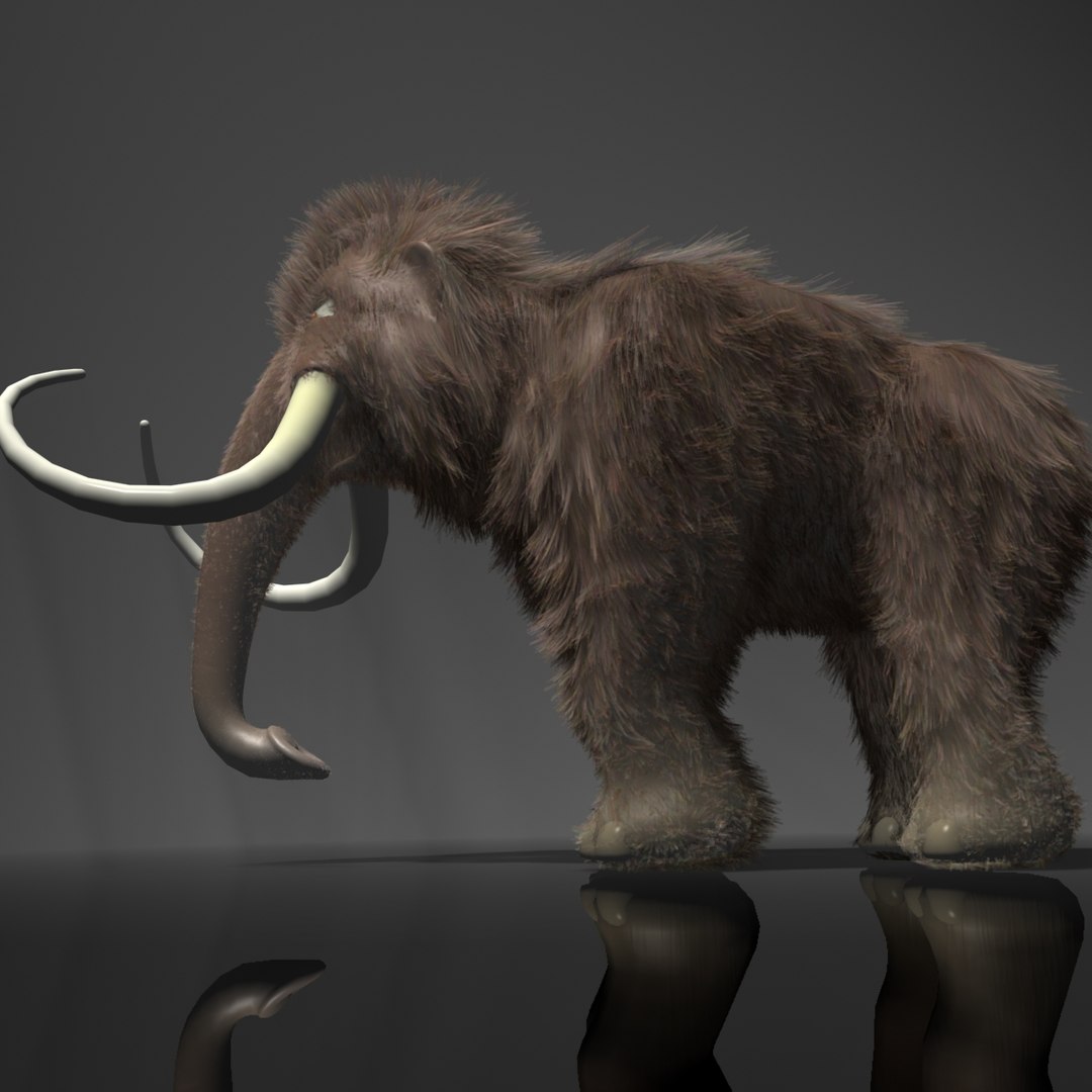 Cartoon Mammoth Rigged 3d Model
