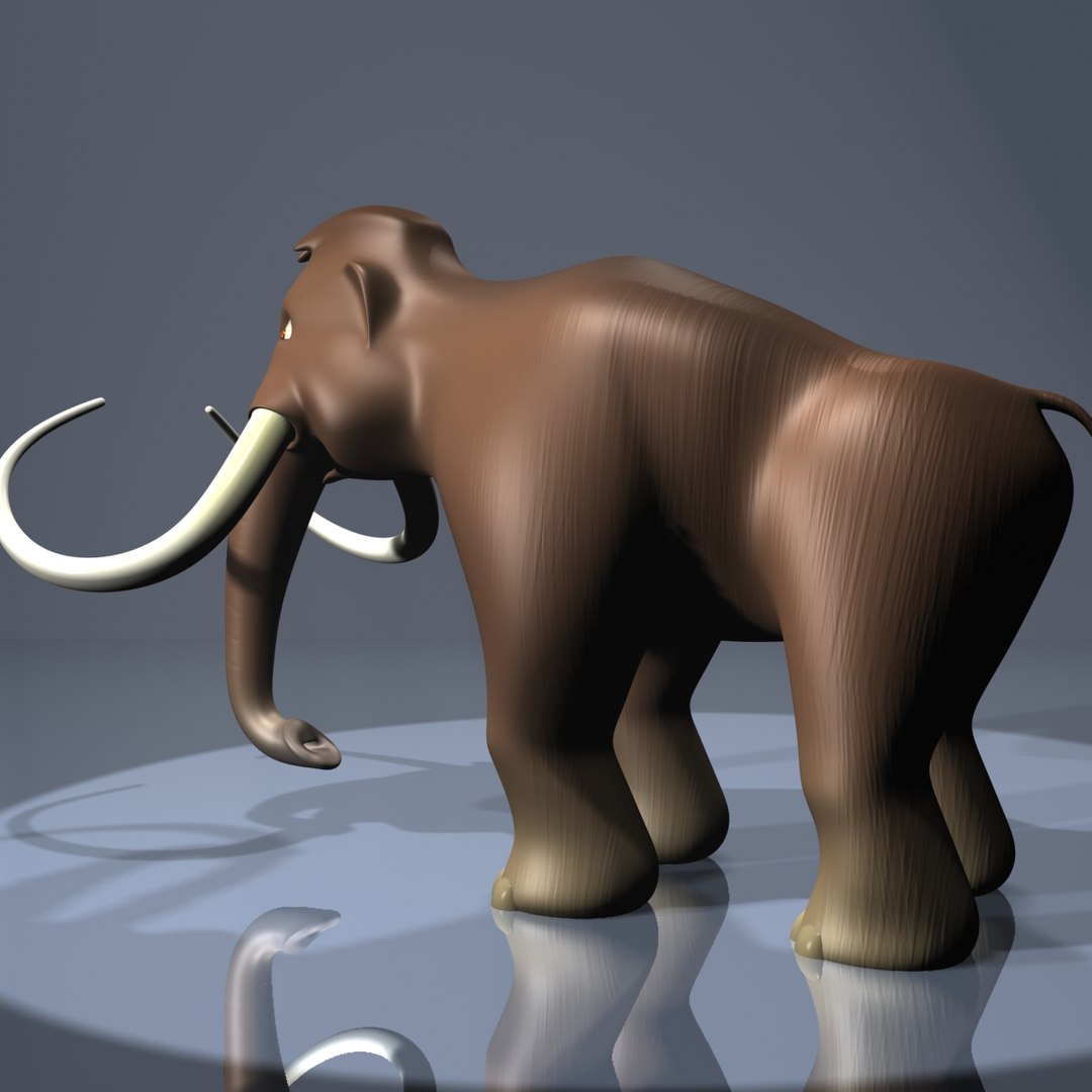 Cartoon Mammoth Rigged 3d Model