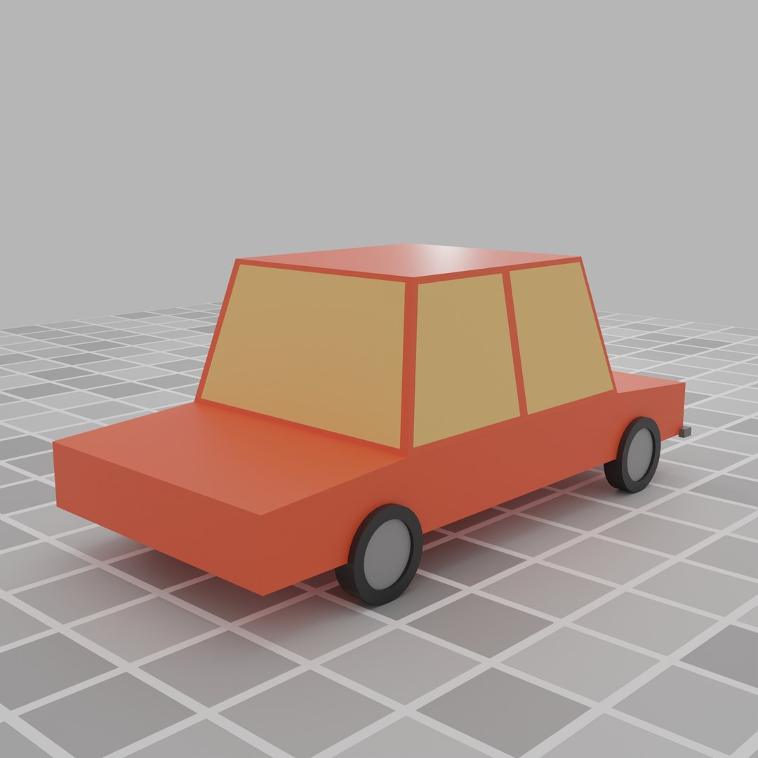 Low Poly Red Car 3D Model - TurboSquid 2064363