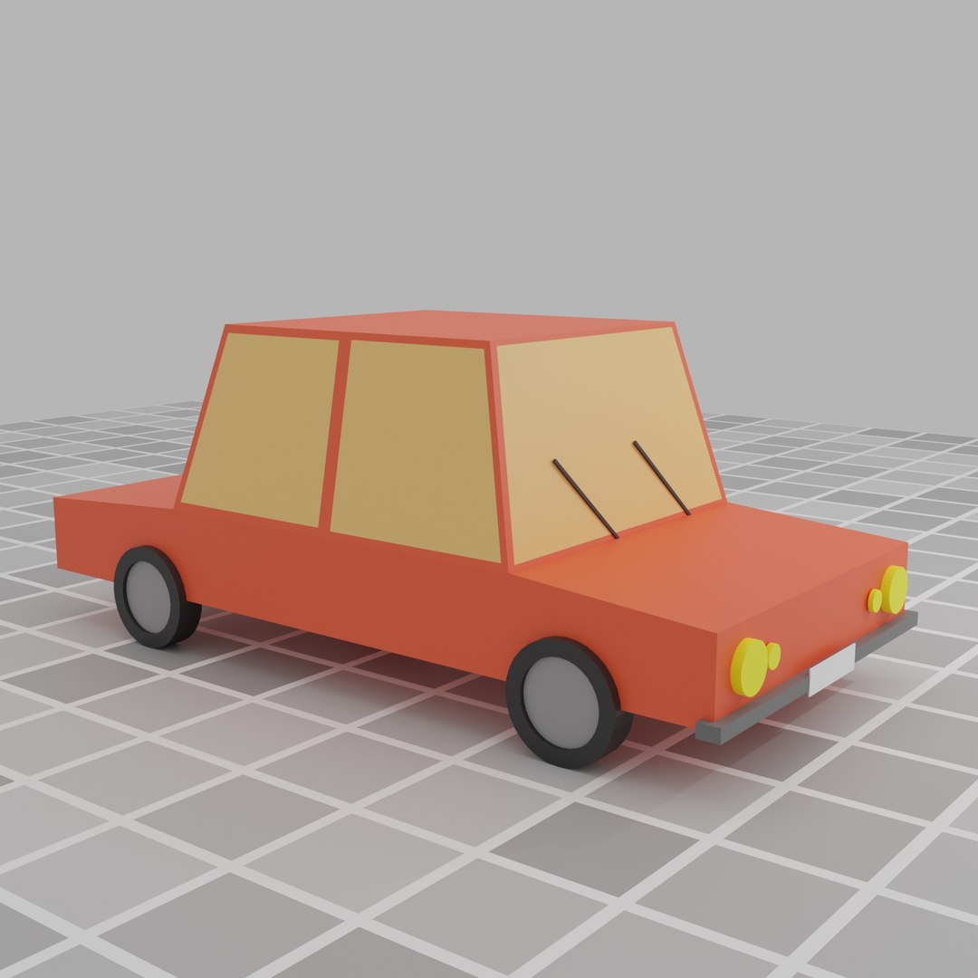 Low Poly Red Car 3D Model - TurboSquid 2064363